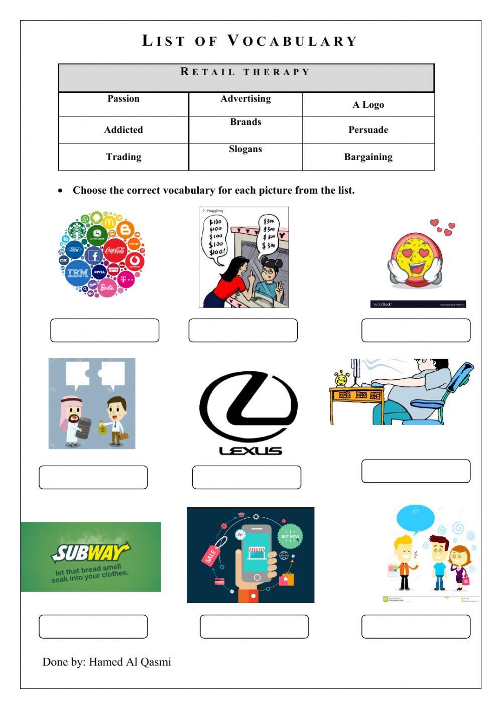 Retail Therapy interactive worksheet | Live Worksheets