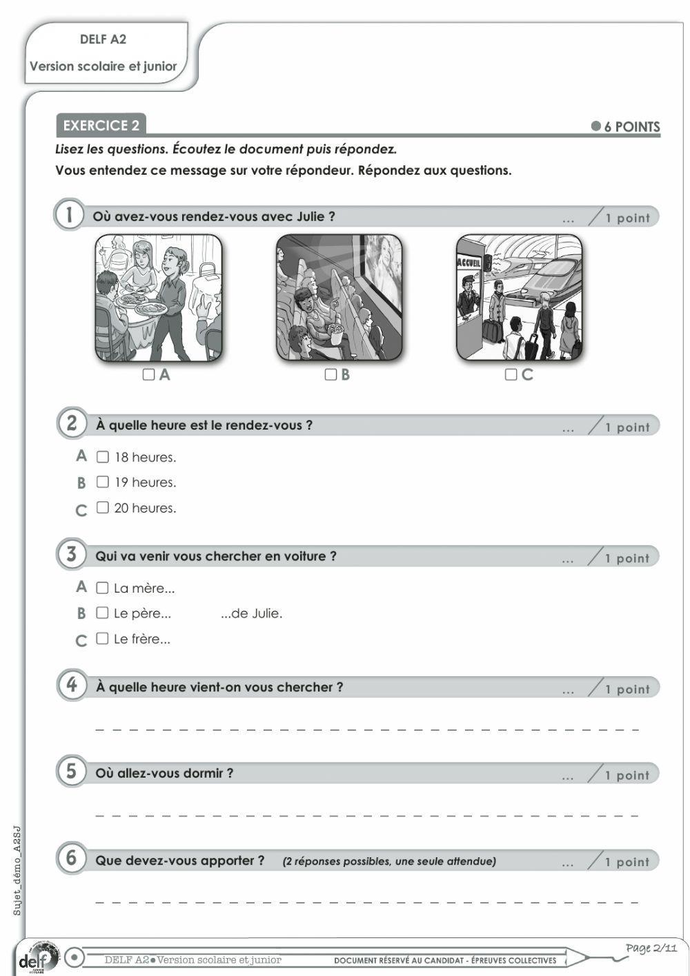 Delf a2 | Free Interactive Worksheets | 561207