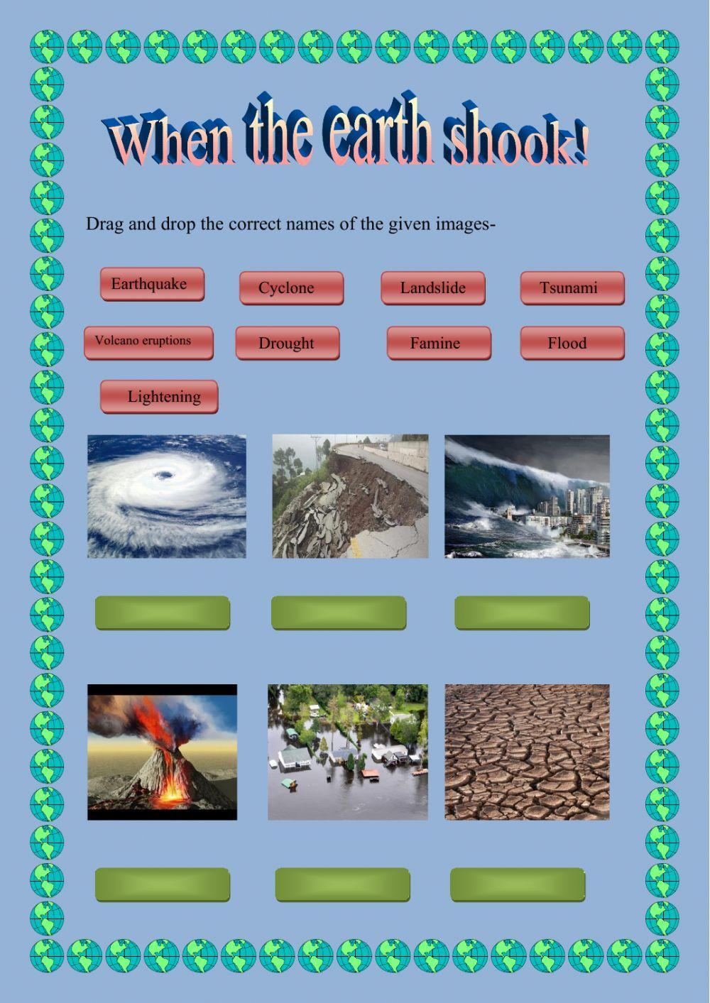 When the earth … | Free Interactive Worksheets | 561181