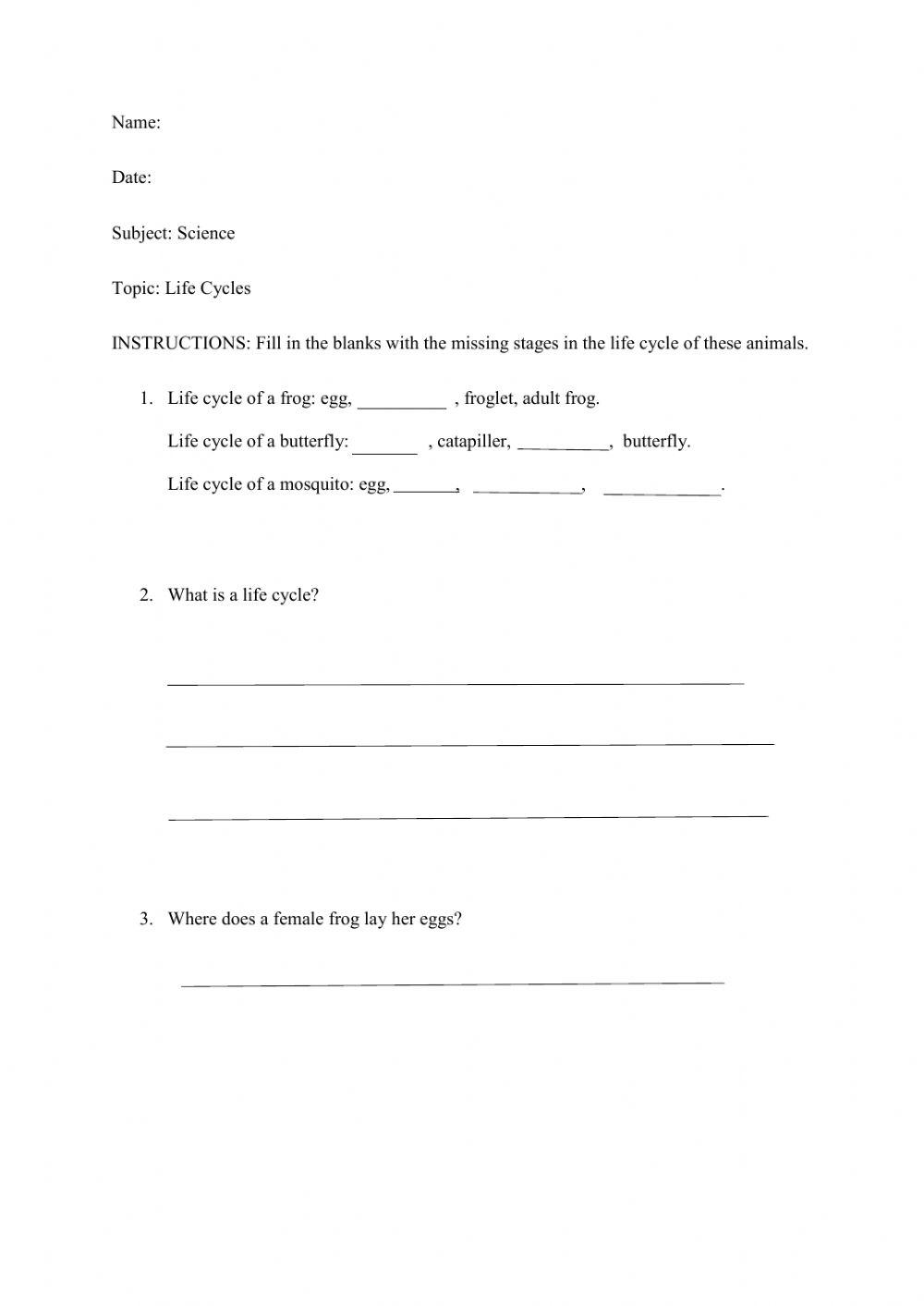 Science Revision | Free Interactive Worksheets | 561301