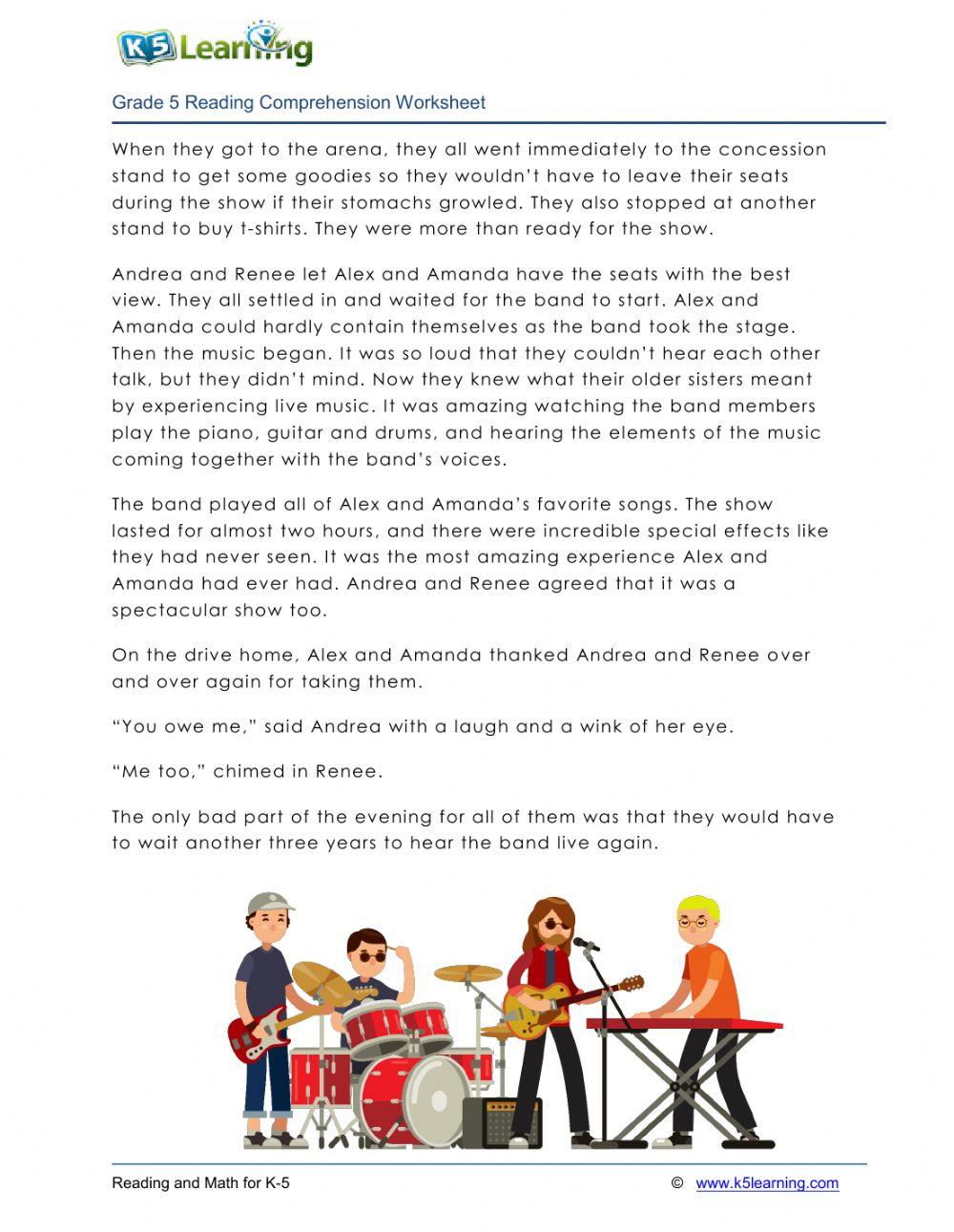 Alex and Amanda’s First Concert online exercise for | Live Worksheets