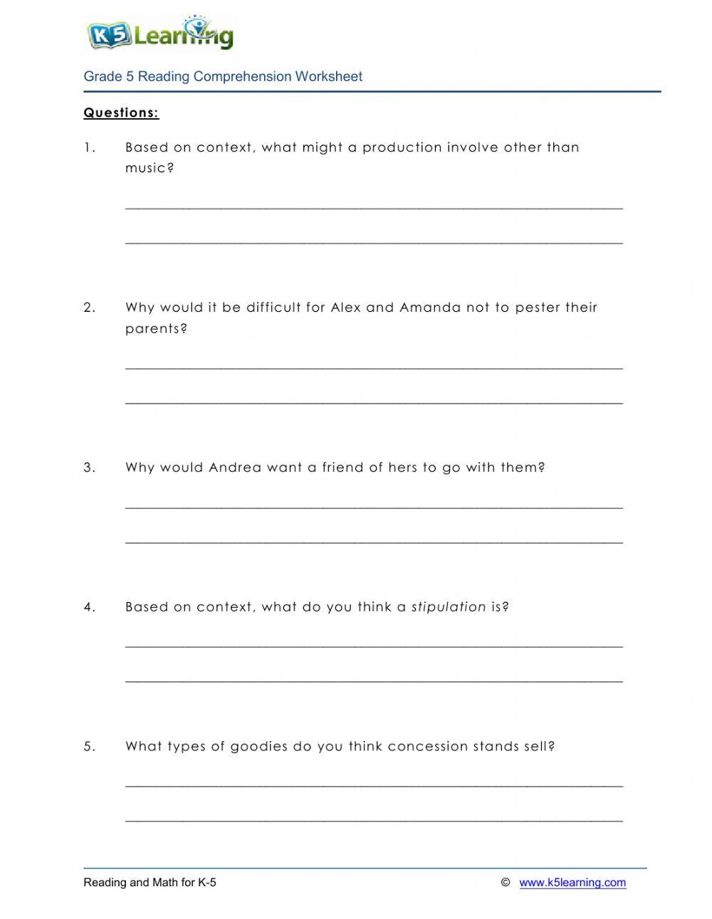 Alex and Amanda’s First Concert online exercise for | Live Worksheets