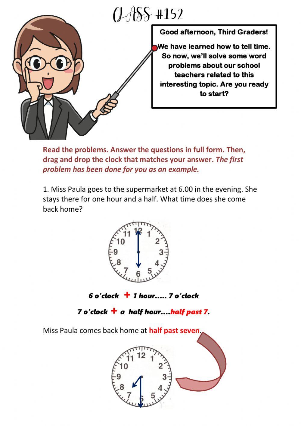 o'clock word problems