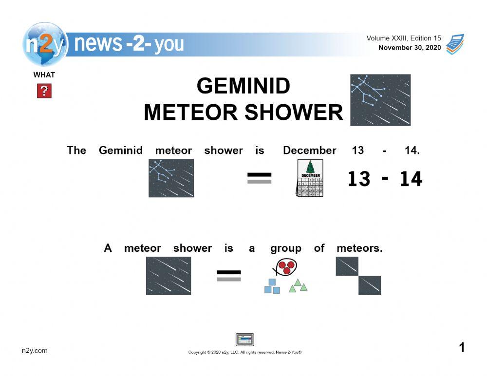 News 2 You Geminid Meteor Shower online exercise for | Live Worksheets