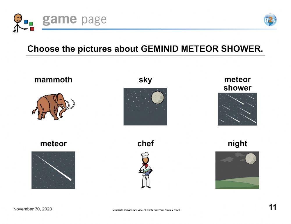 News 2 You Geminid Meteor Shower online exercise for | Live Worksheets