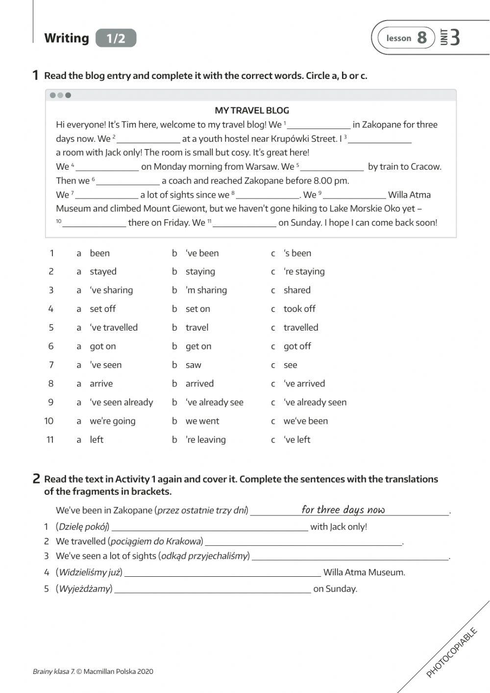 7b writing | Free Interactive Worksheets | 4507618