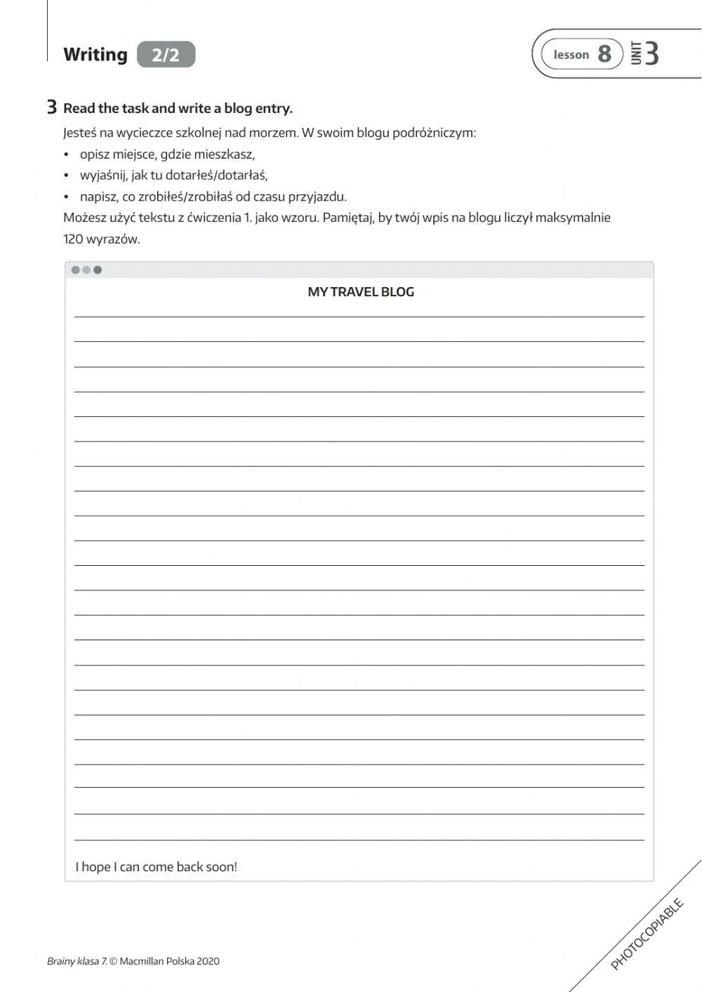 7b writing | Free Interactive Worksheets | 4507618