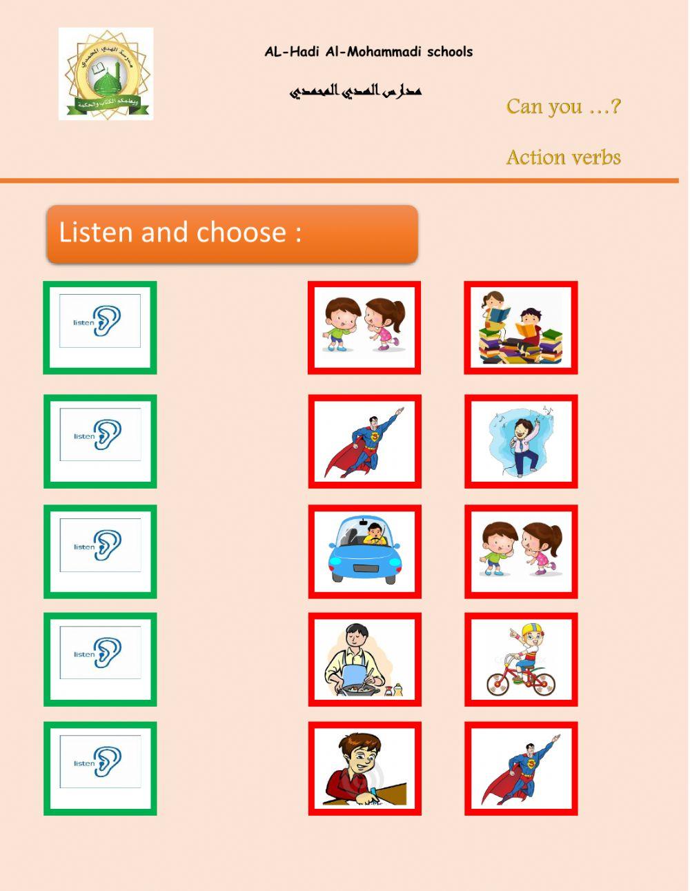 Can you+ action verbs? worksheet | Live Worksheets