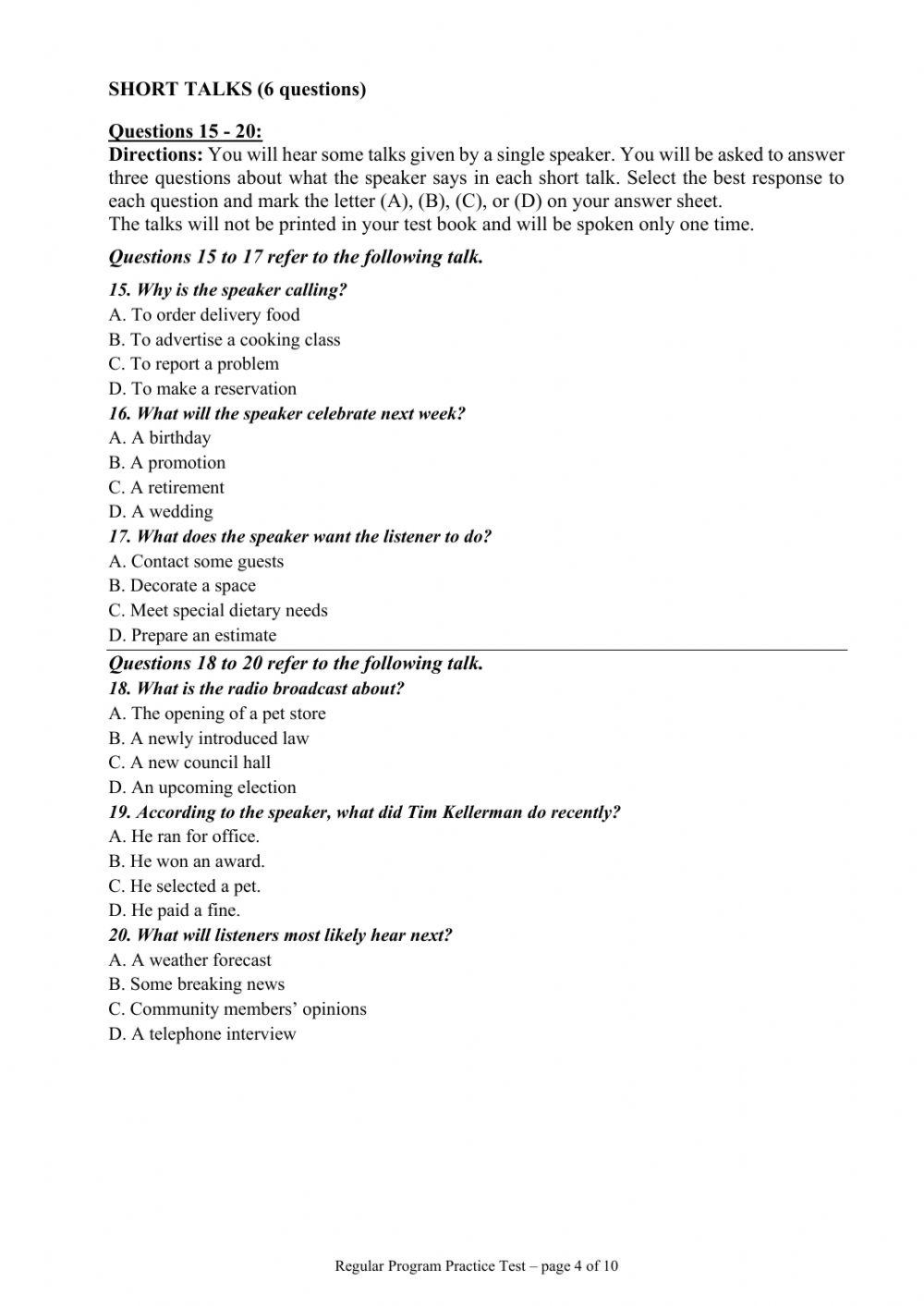 PRACTICE TEST - GE 3 online exercise for | Live Worksheets