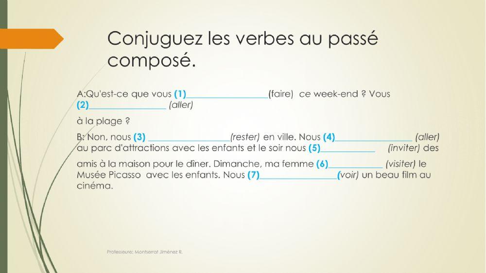 Passé Composé Free Exercise Live Worksheets
