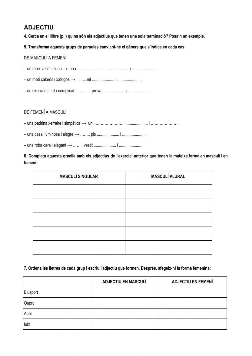 substantius, ad… | Free Interactive Worksheets | 564347