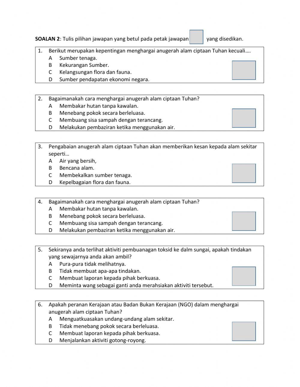 PENDIDIKAN MORAL TINGKATAN 3 UNIT 2 online exercise for | Live Worksheets