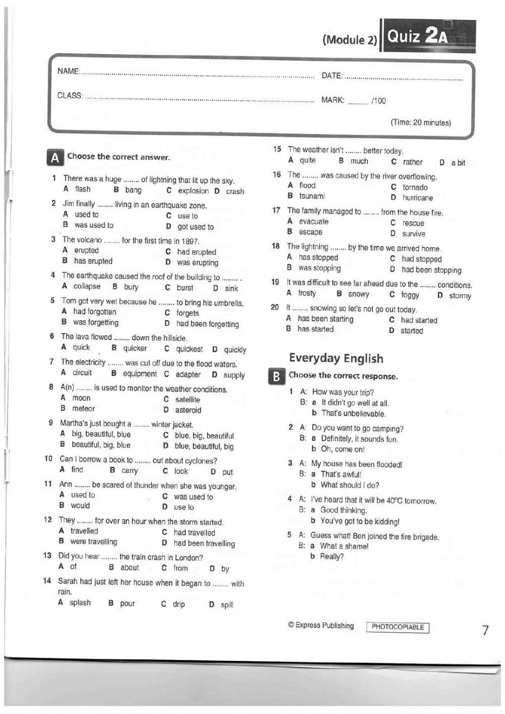 on screen B1+ module 2 online exercise for | Live Worksheets