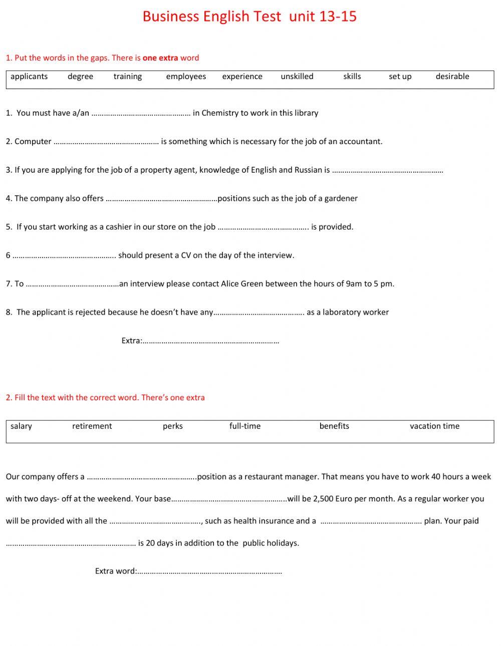 Business englis… | Free Interactive Worksheets | 563872