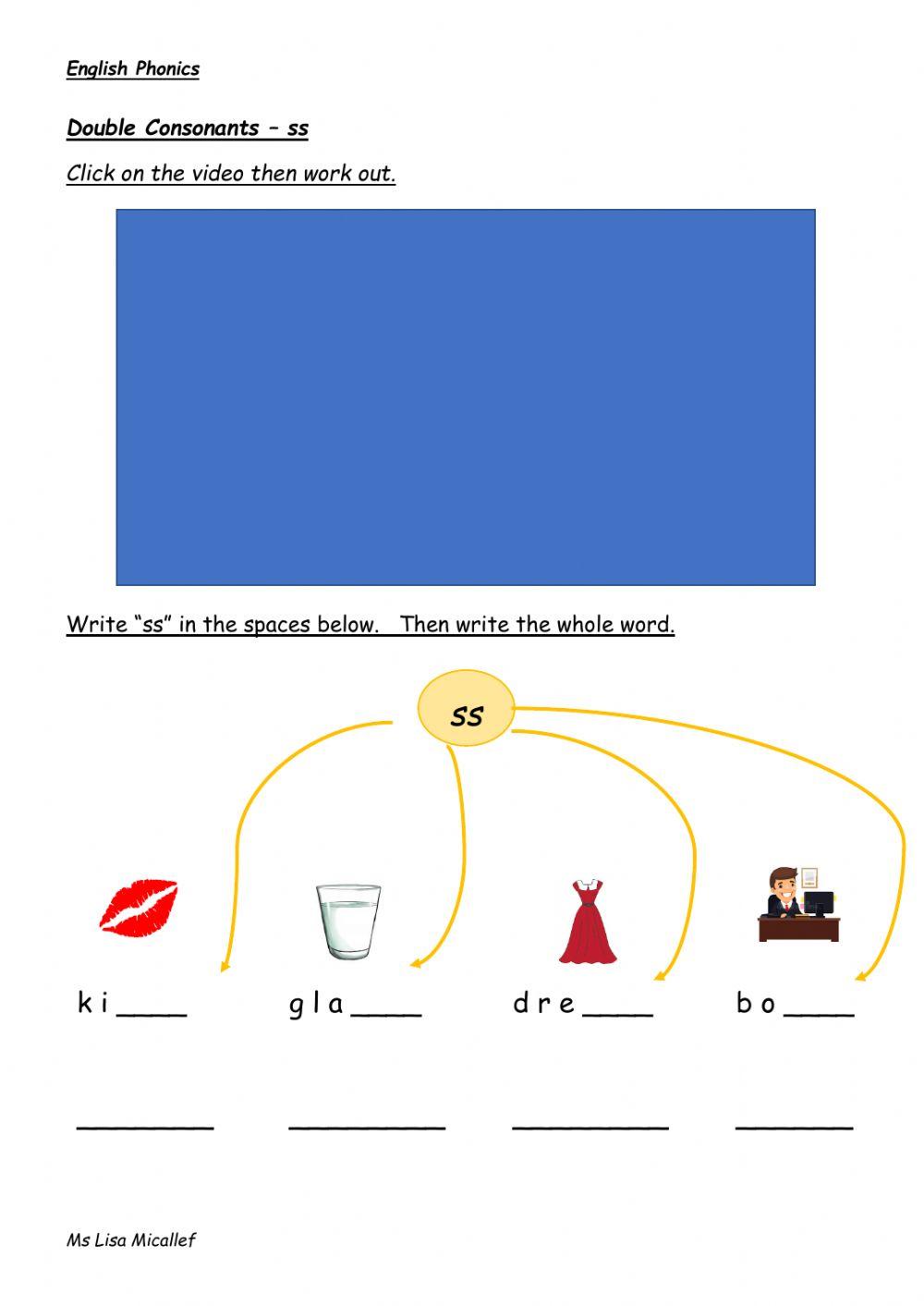 Phonics - ss | Free Interactive Worksheets | 564059