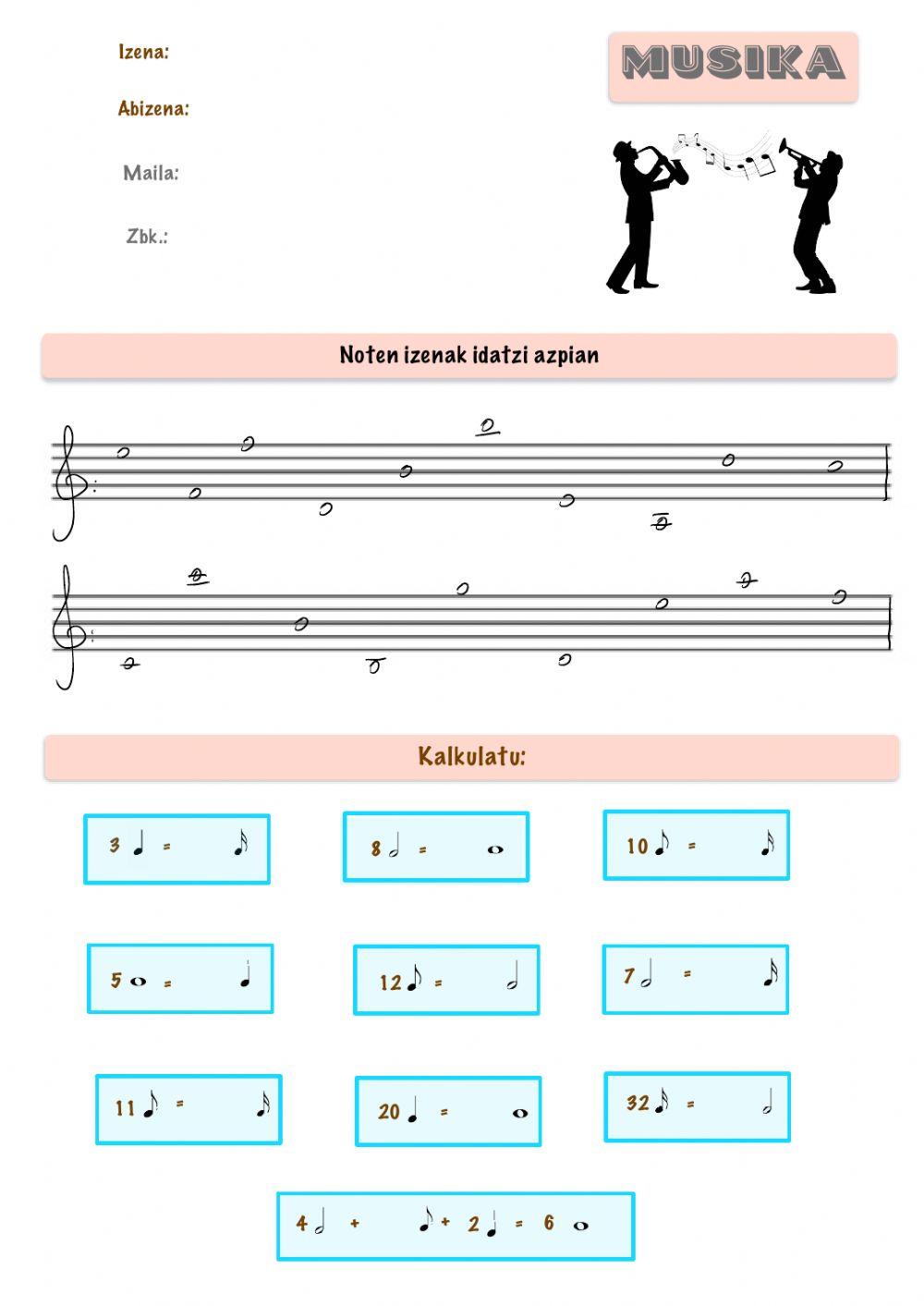 Musika hizkuntza worksheet | Live Worksheets