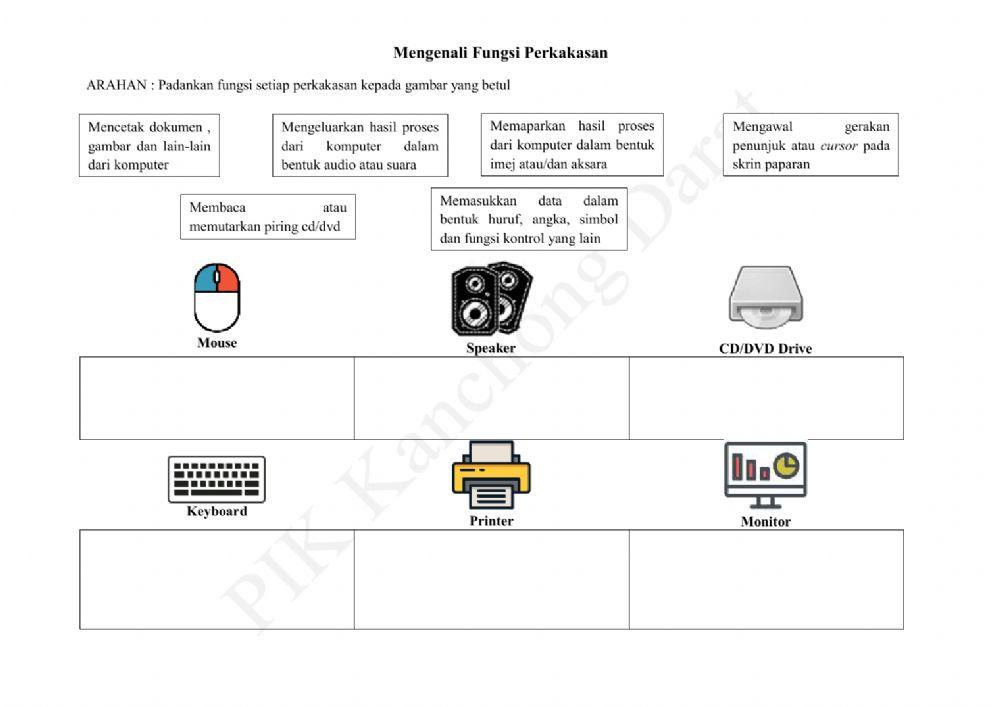 Pengenalan Kepada Perkakasan Komputer interactive worksheet | Live ...