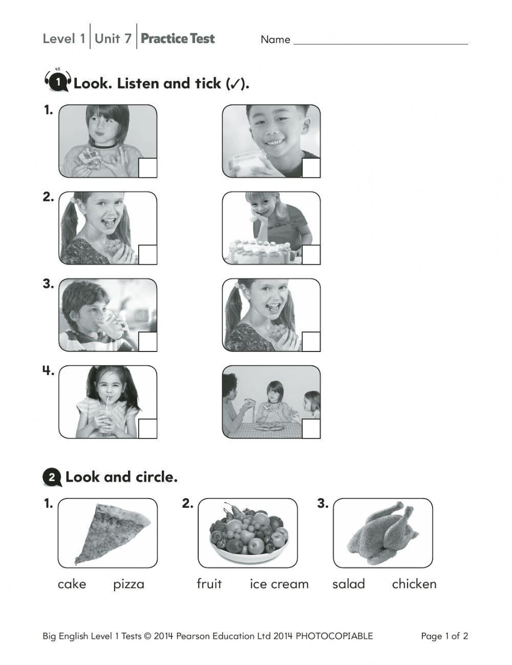 6296542 | BIG ENGLISH 1 - PRACTICE UNIT 4 - 5 - 6 - 7