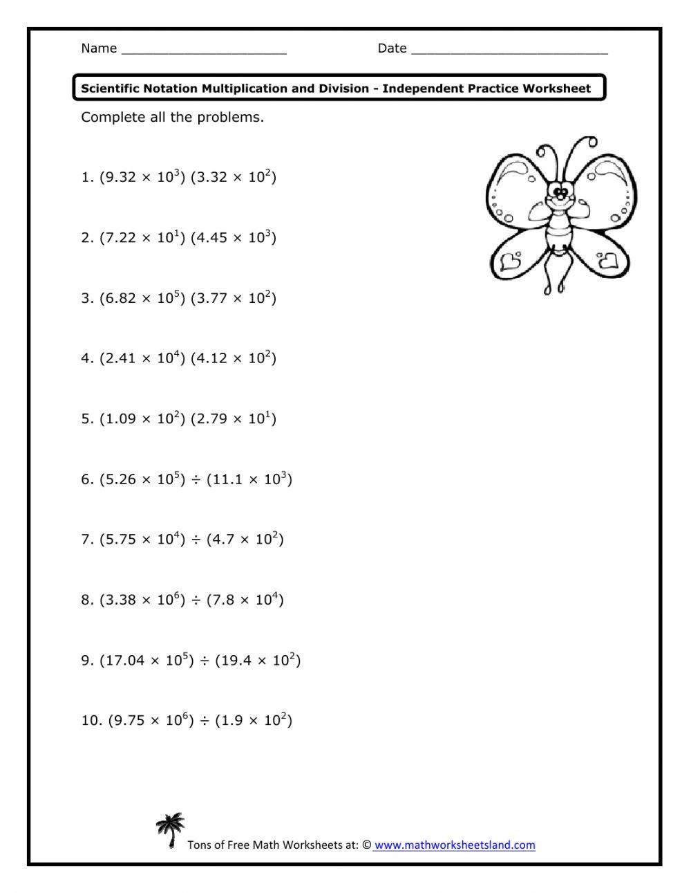 Multiply Scientific Notation Worksheet 50+ Scientific Notation