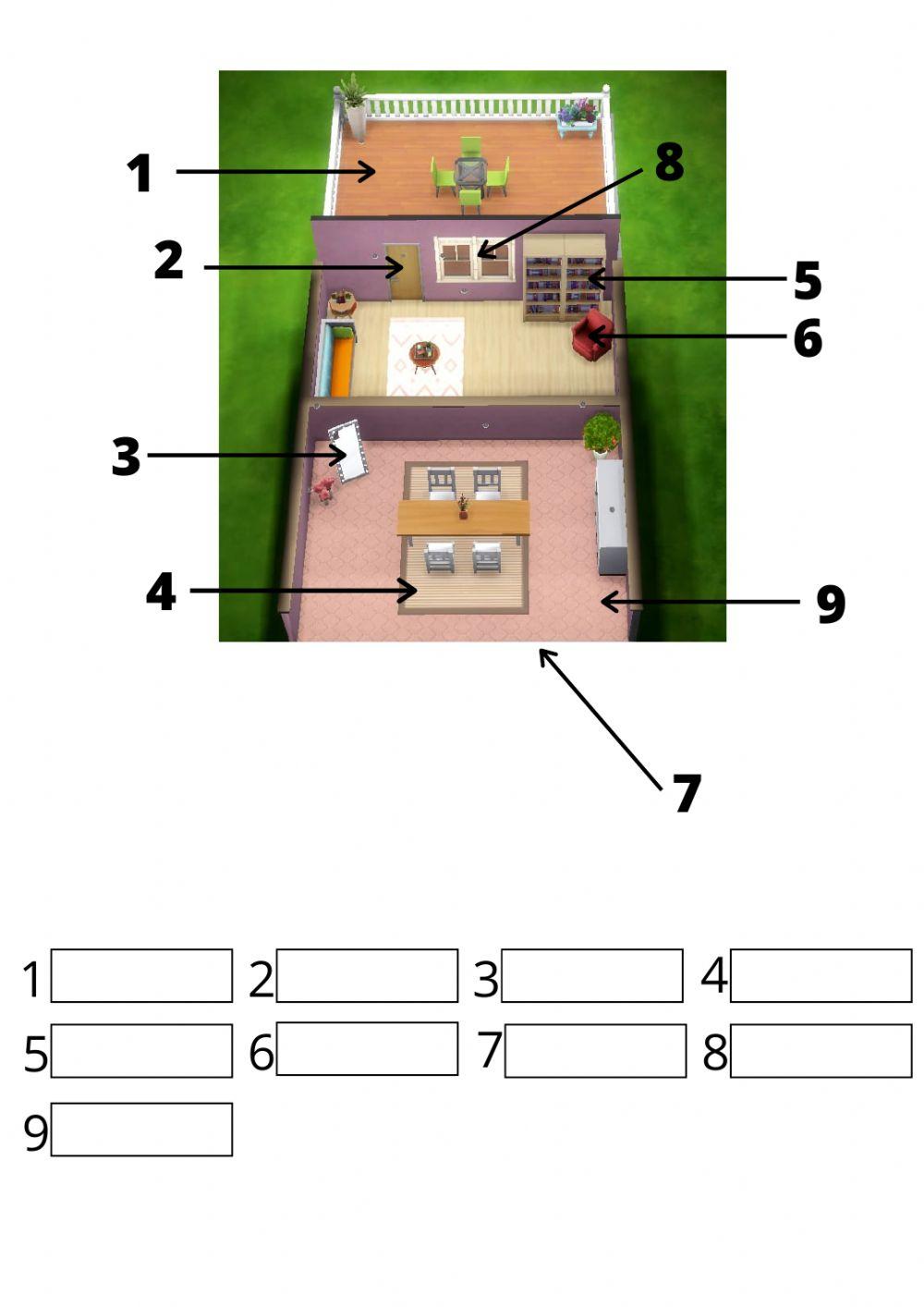 House's objects worksheet | Live Worksheets