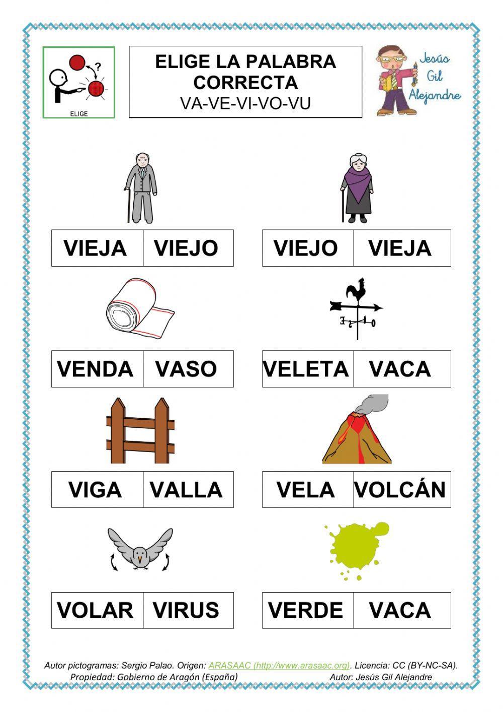 Elige la palabr… | Free Interactive Worksheets | 565310