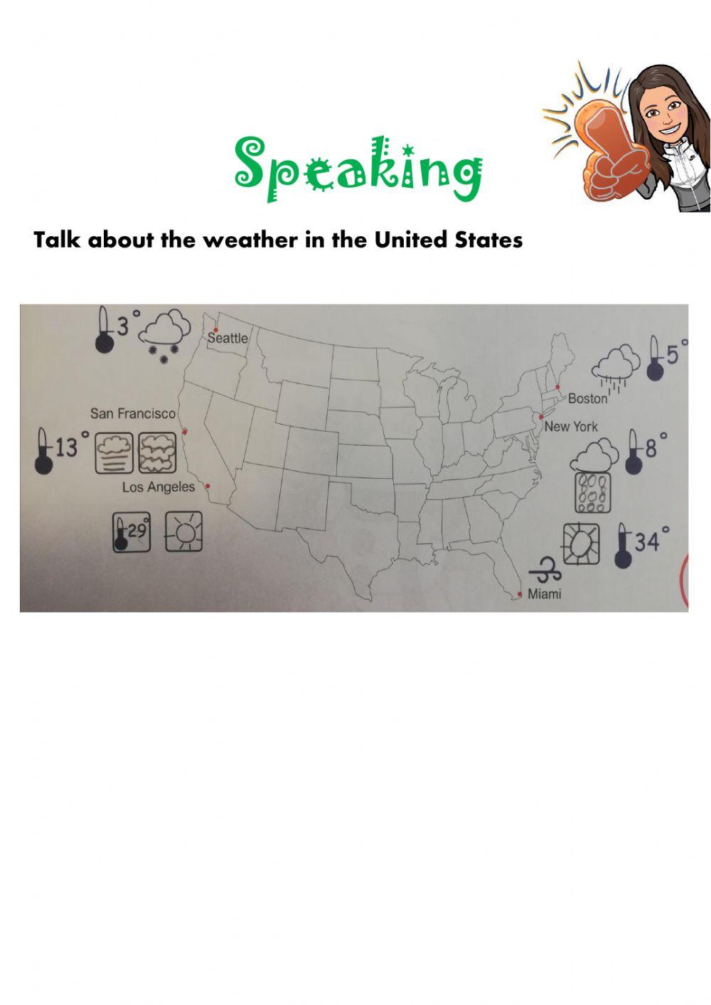 Speaking about the weather worksheet | Live Worksheets