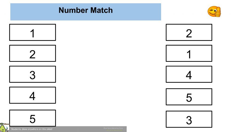 Numbers-wordsmatch-1to5 worksheet | Live Worksheets