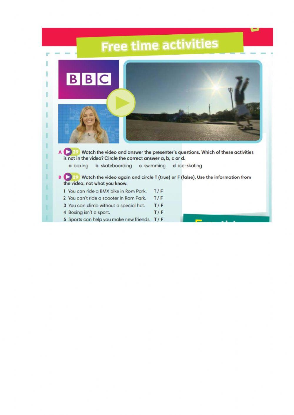 Free time worksheet for elementery | Live Worksheets