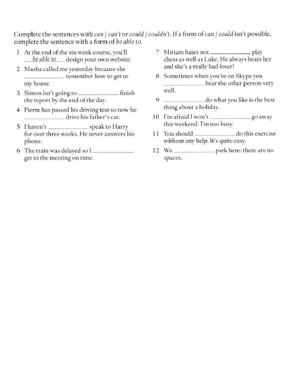 Can- could worksheet | Live Worksheets