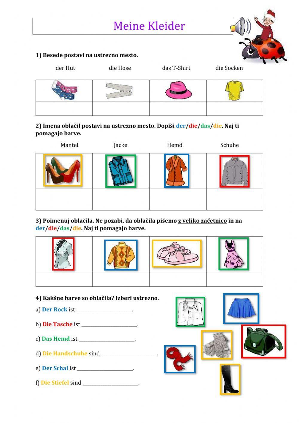 565828 | Die Kleider | Mojca452013 | LiveWorksheets