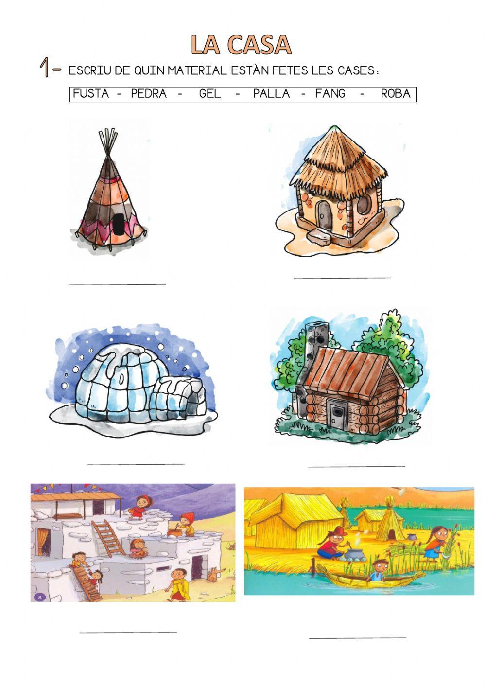 Tipus de cases worksheet | Live Worksheets