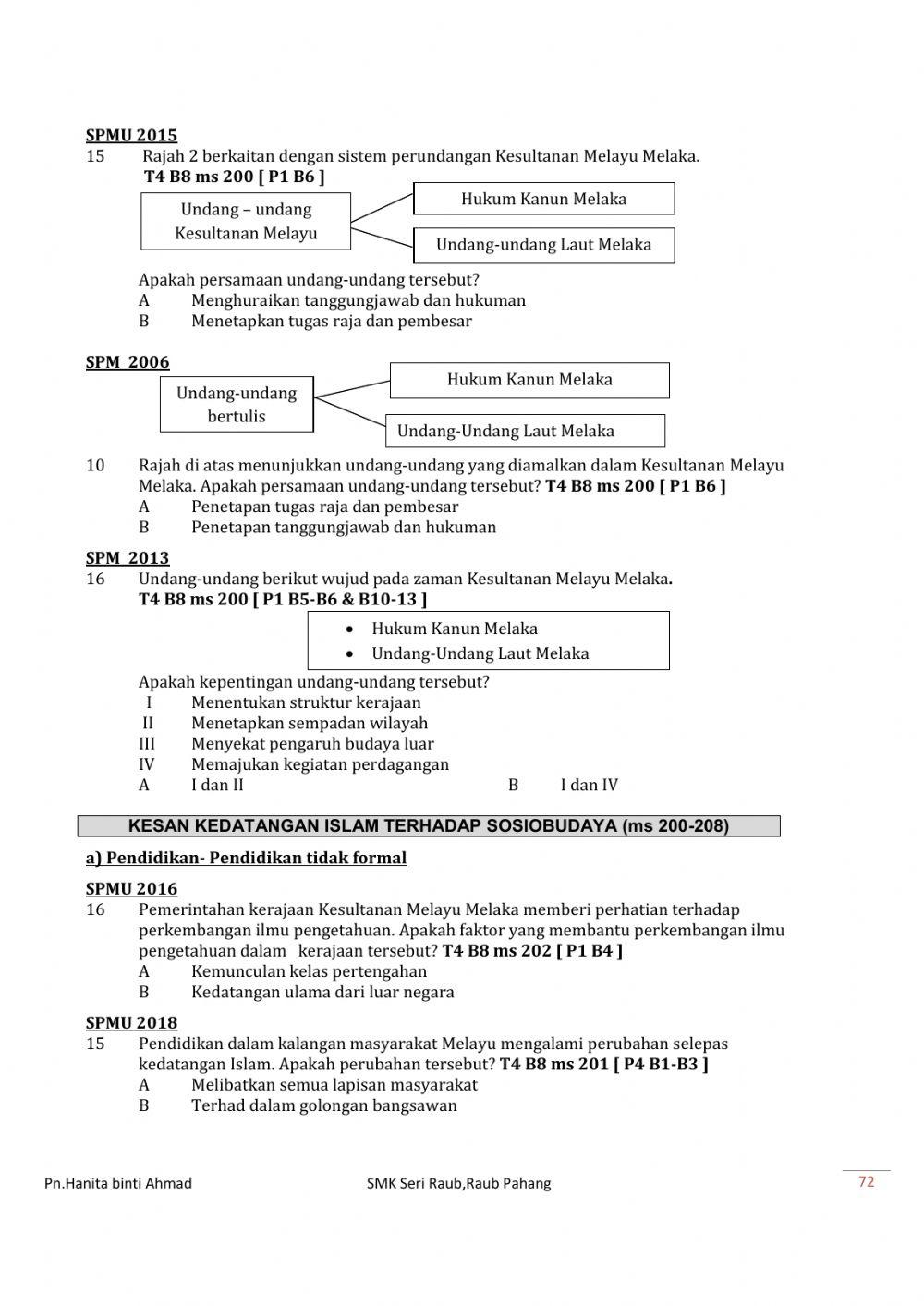 SOALAN SEBENAR SPM (2004-2019) K1-S17 online exercise for | Live Worksheets
