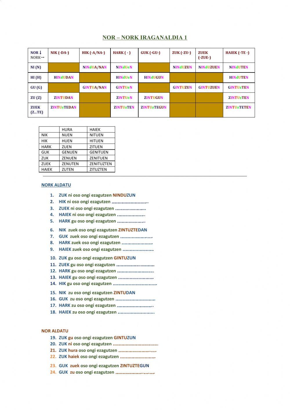 Nor-nork | Free Interactive Worksheets | 567870