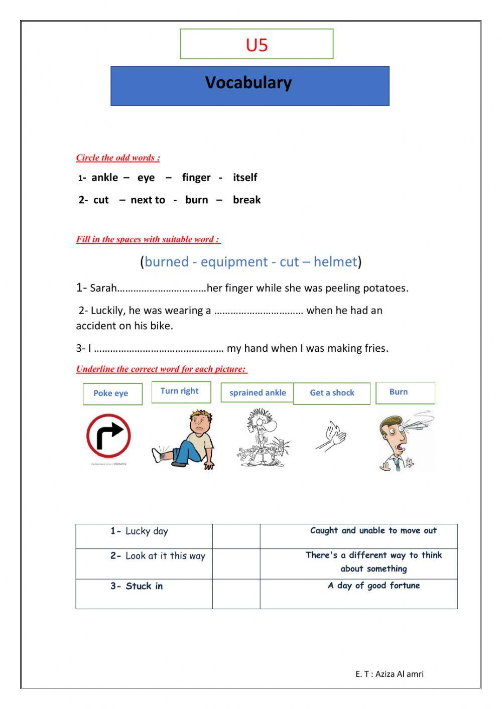 Revision u5 3 worksheet | Live Worksheets