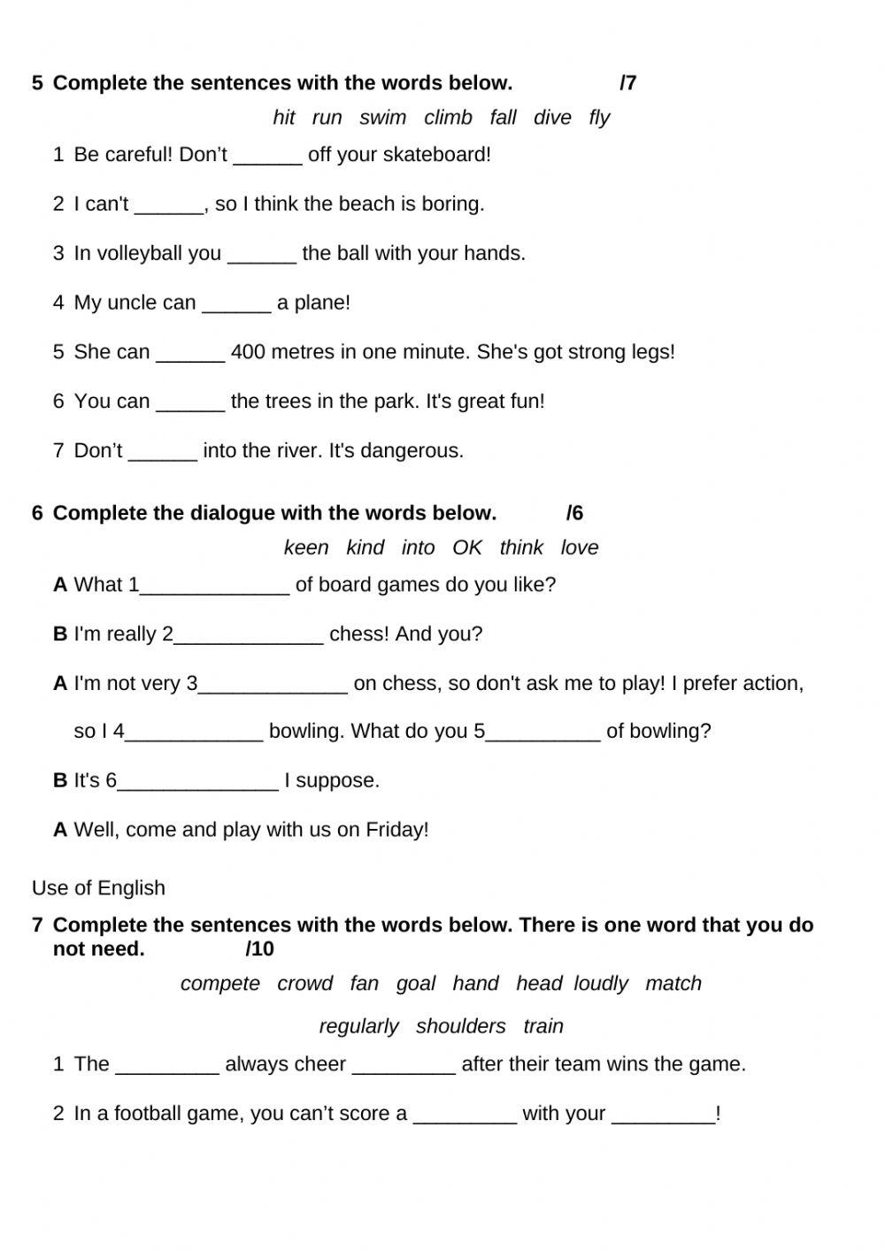 Solutions Elementary Unit 2 Test online exercise for | Live Worksheets