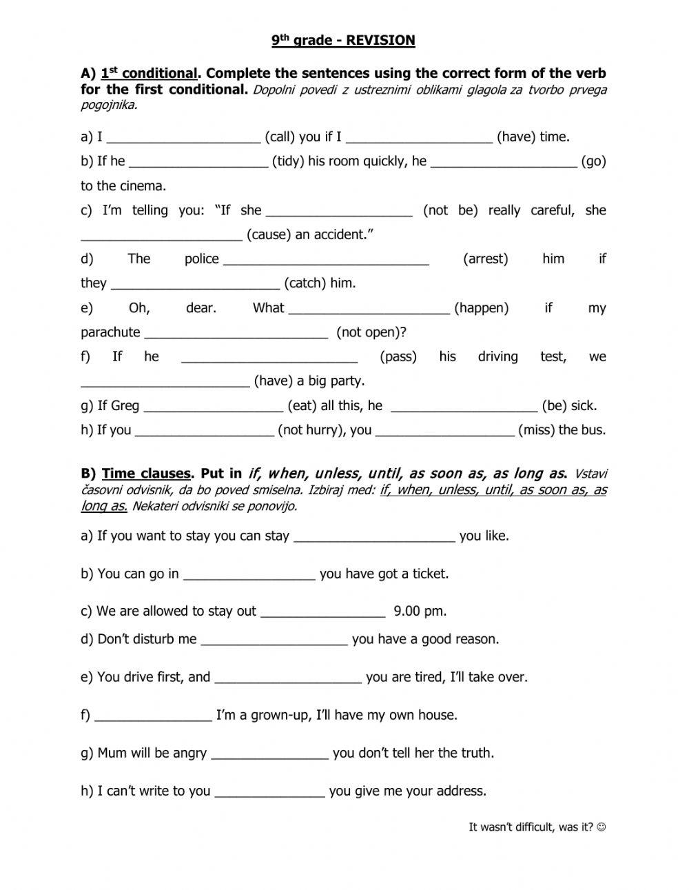 568155 | 1st conditional & time clauses | NatasaIK