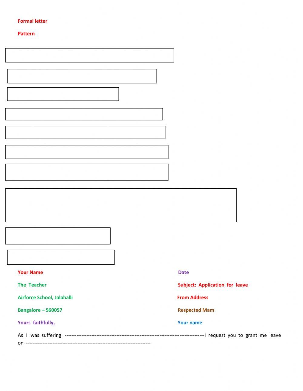 Formal letter | Live Worksheets