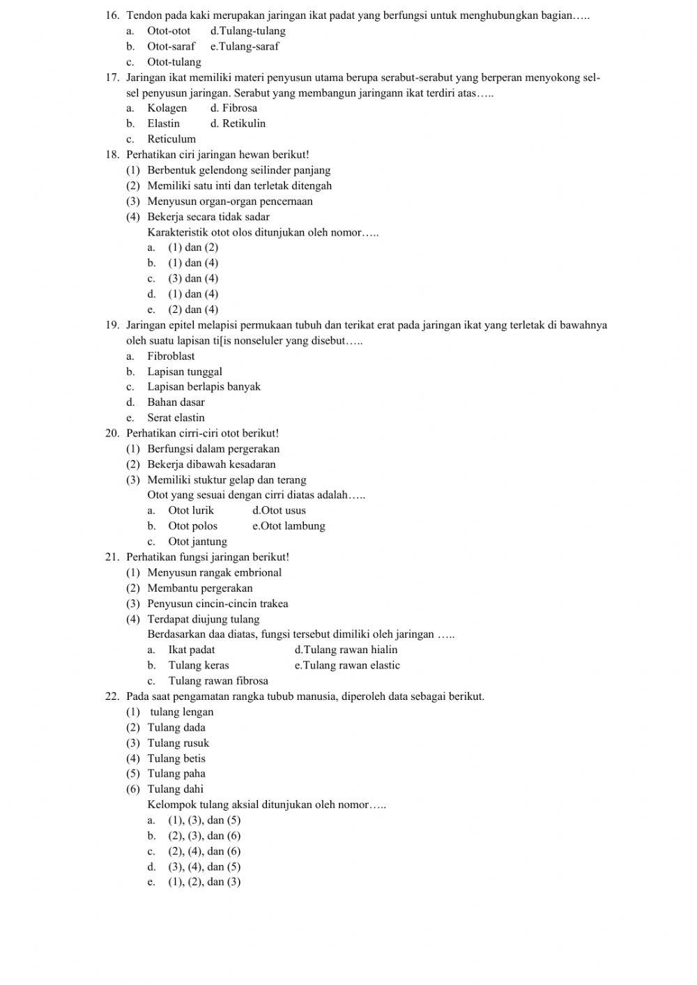 Biologi 11 worksheet | Live Worksheets