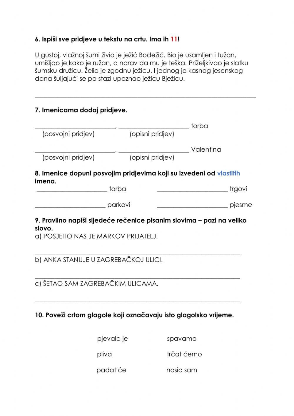 Glagoli i pridj… | Free Interactive Worksheets | 568257
