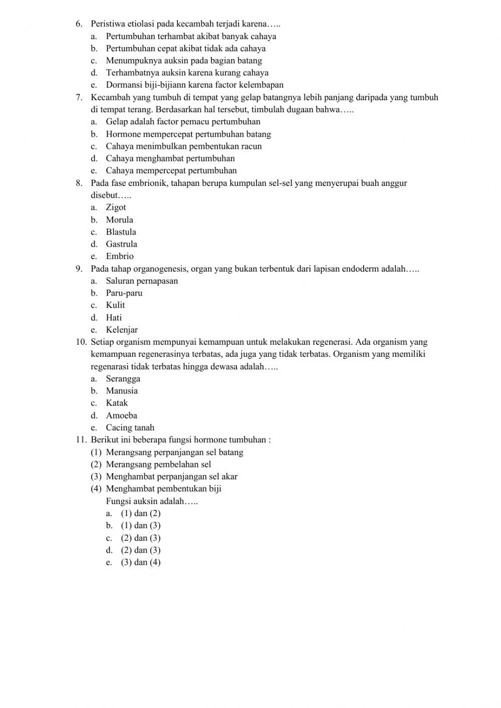 Biologi 12 worksheet | Live Worksheets