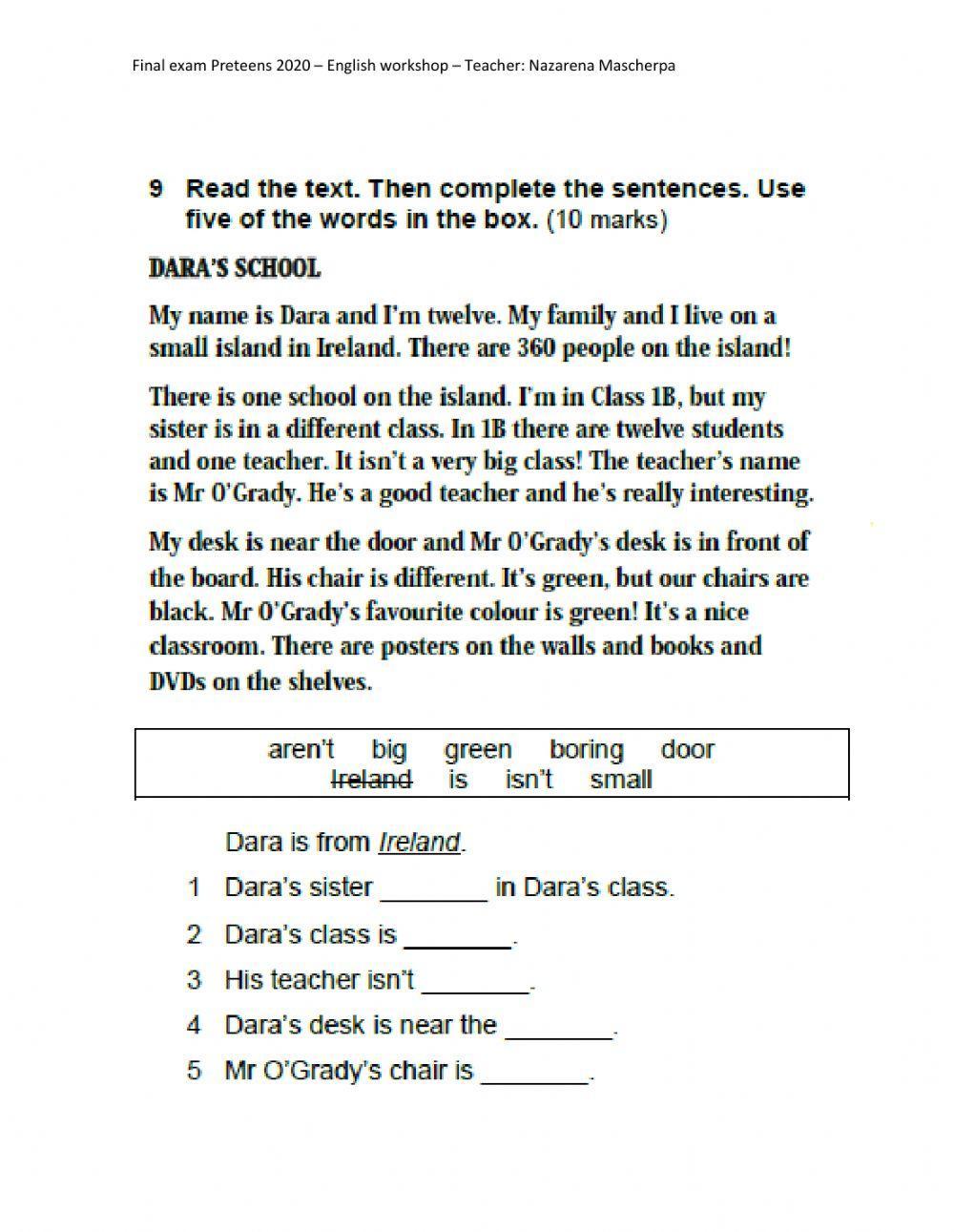 Final exam online worksheet for Grade 7 | Live Worksheets