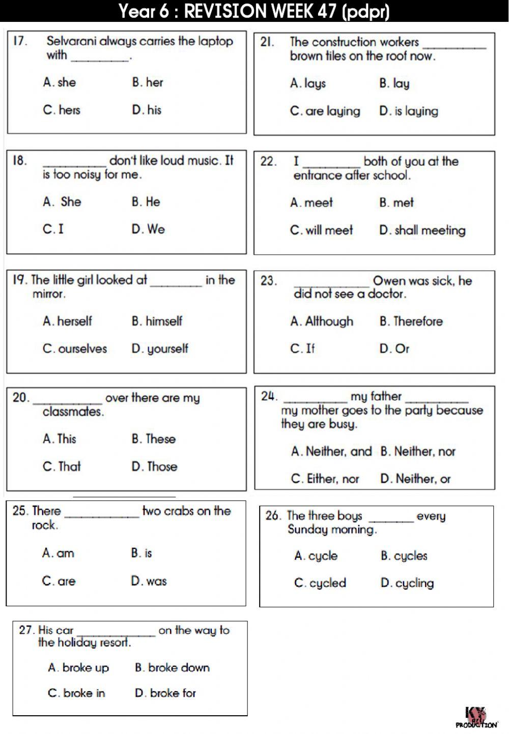 English Year 6 … | Free Interactive Worksheets | 4516435