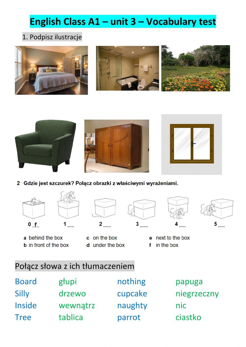 Liveworksheets English Class A1 Unit 3