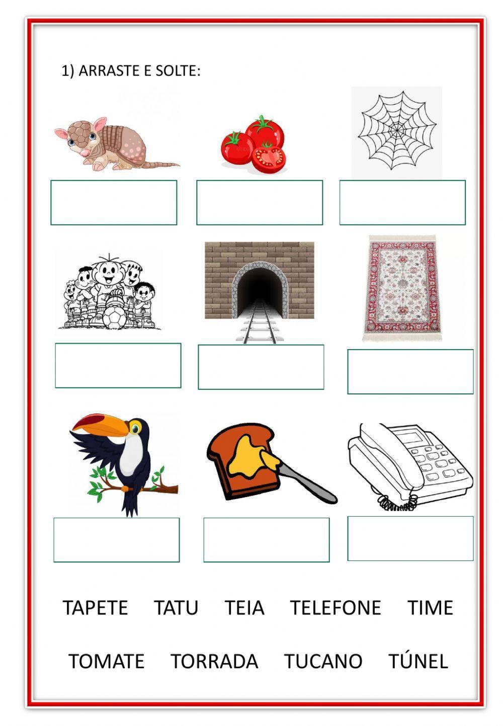 Letra T Alfabetização activity | Live Worksheets