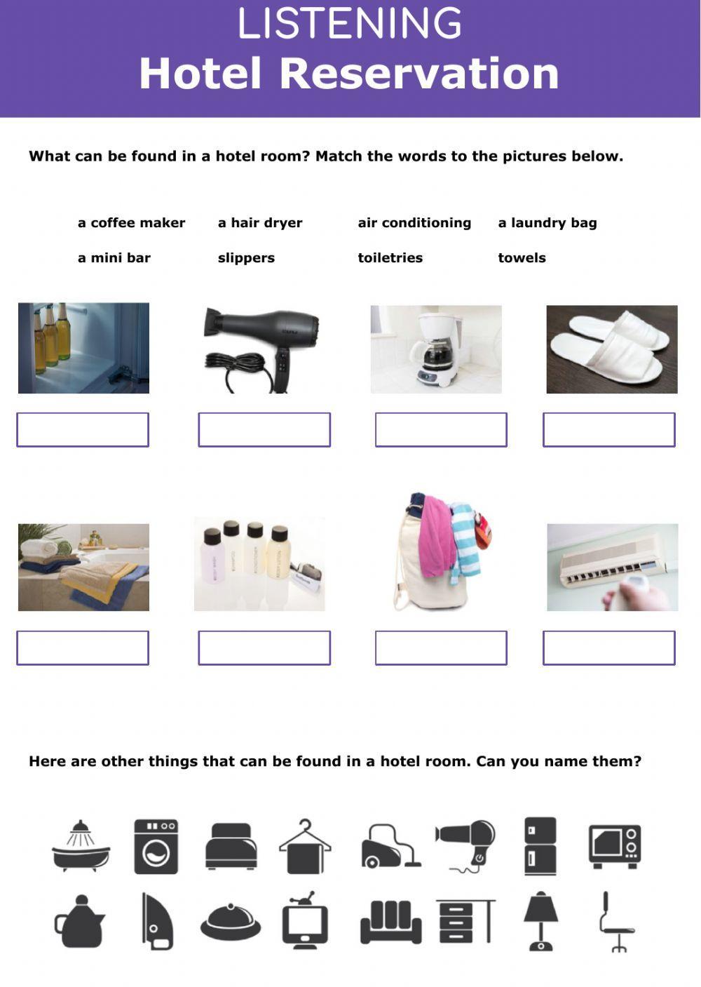 Vacation - Hote… | Free Interactive Worksheets | 569632