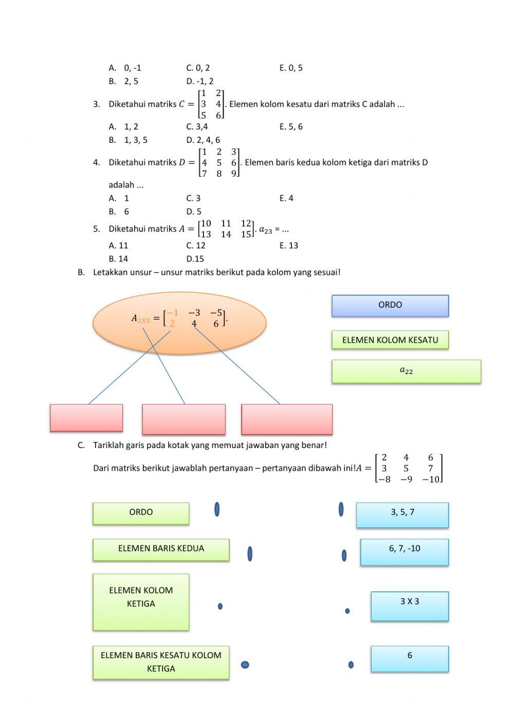 MATRIKS online worksheet | Live Worksheets