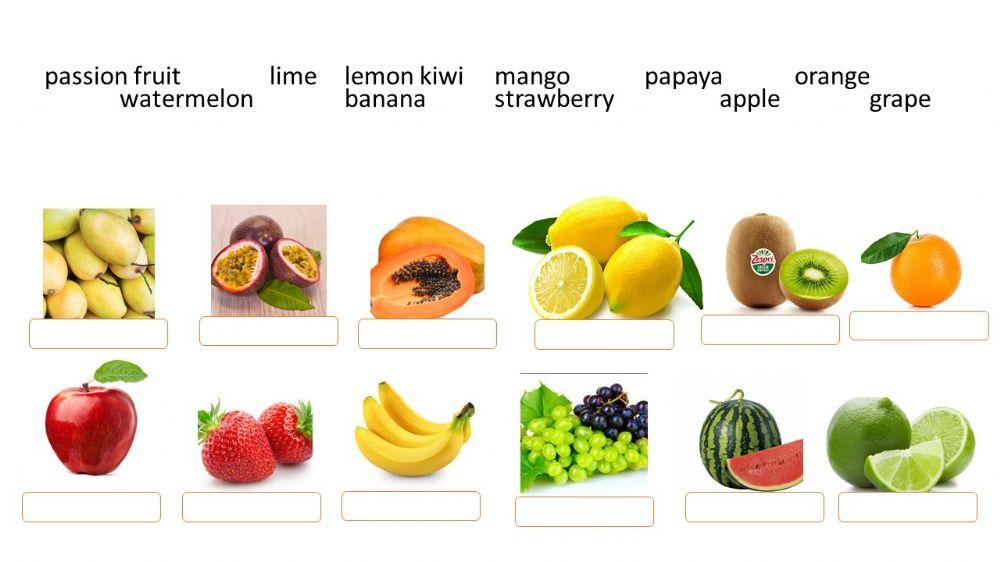 More Fruits worksheet | Live Worksheets