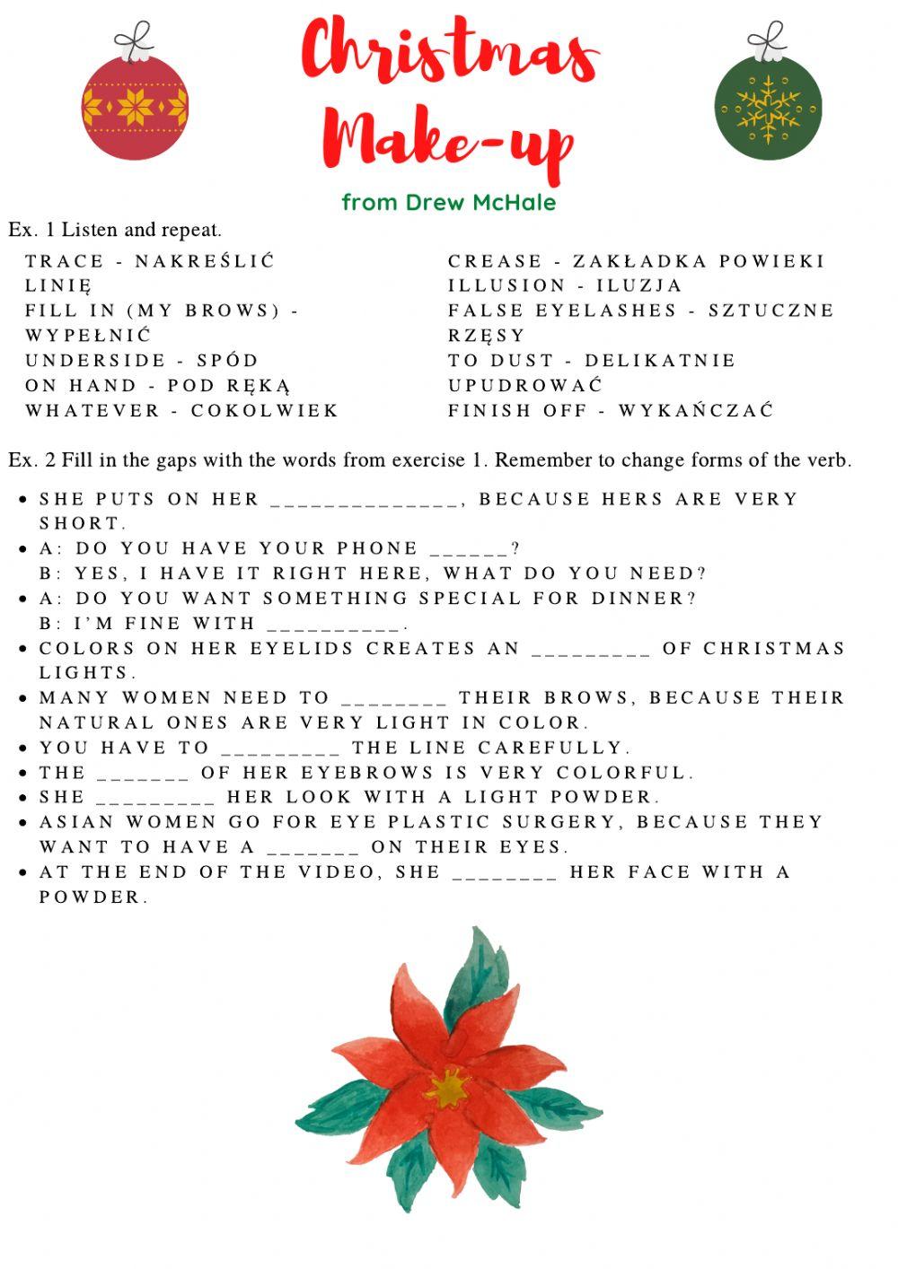 Makeup Online Exercise For Live Worksheets