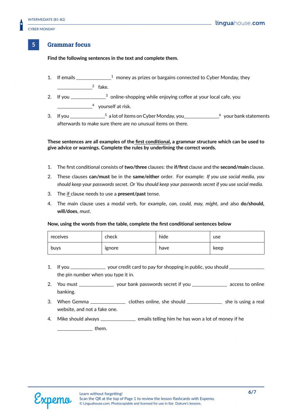 Reading+conditionals online exercise for | Live Worksheets