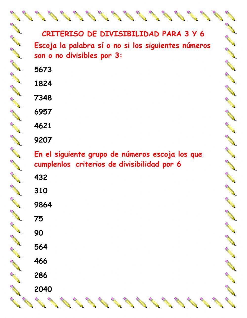 Criterios De Divisibilidad De Los Números Para Sexto Grado, 53% OFF
